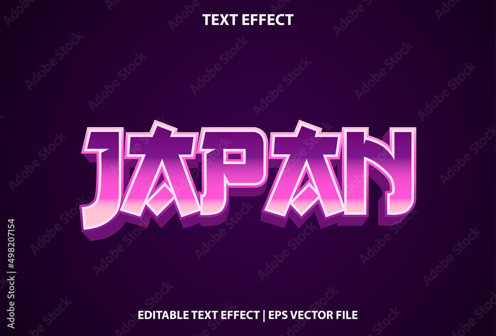japanese text effect with purple color gradient for promotion. Stock ...