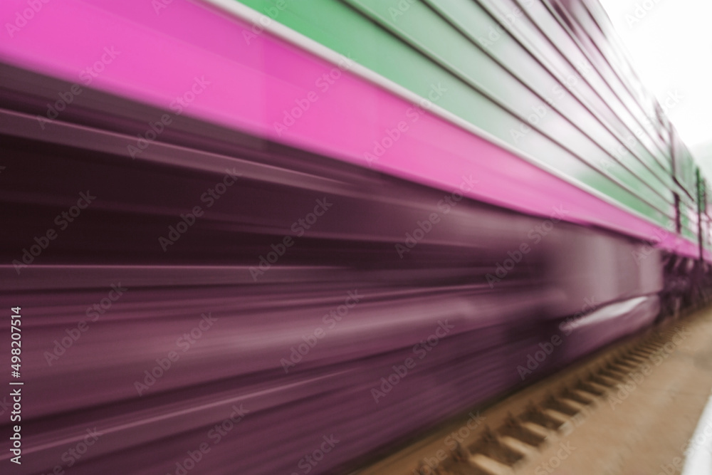 blurry background of a high-speed train with blurry traffic in the air ...