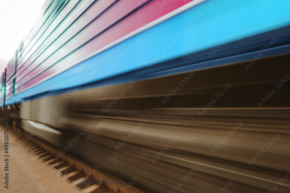 blurry background of a high-speed train with blurry traffic in the air ...