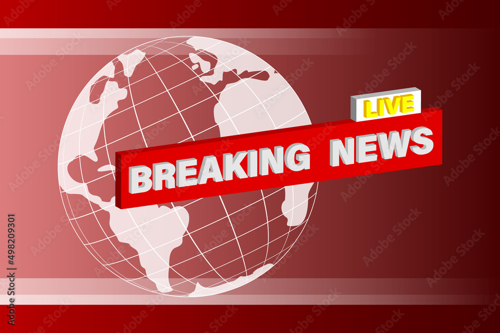 Screen saver on the background of the latest news. An urgent news ...