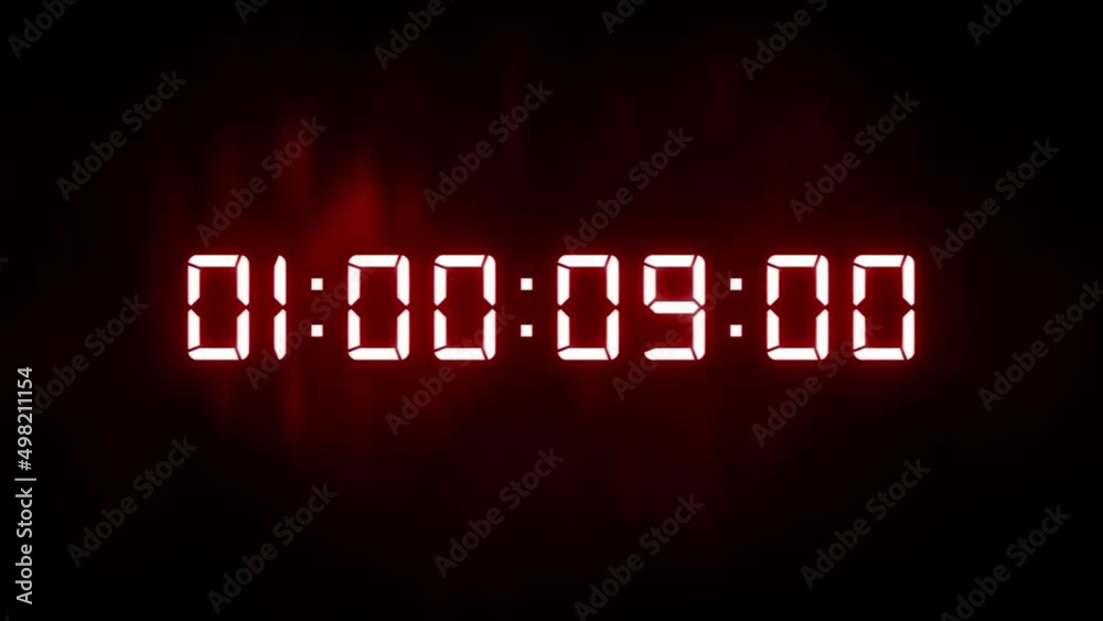 3D Render Glitch interference numbers of Digital Clock Countdown Timer ...