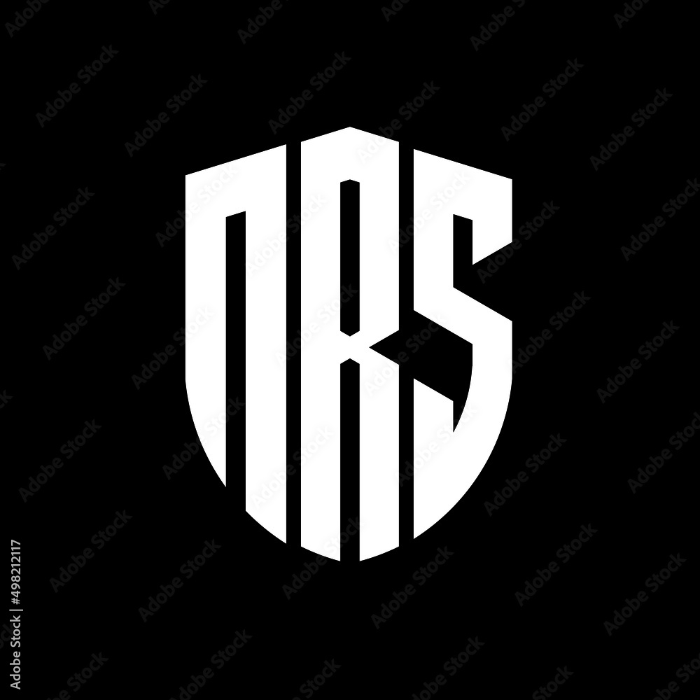 NRS letter logo design. NRS modern letter logo with black background ...