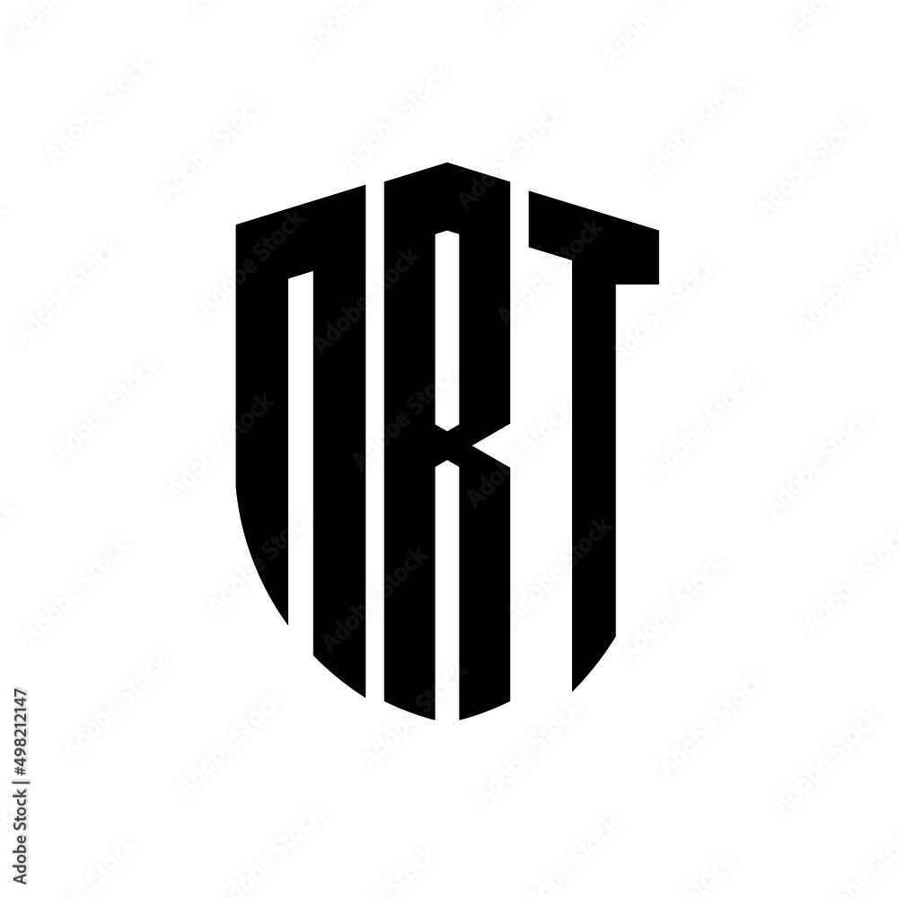NRT letter logo design. NRT modern letter logo with black background ...