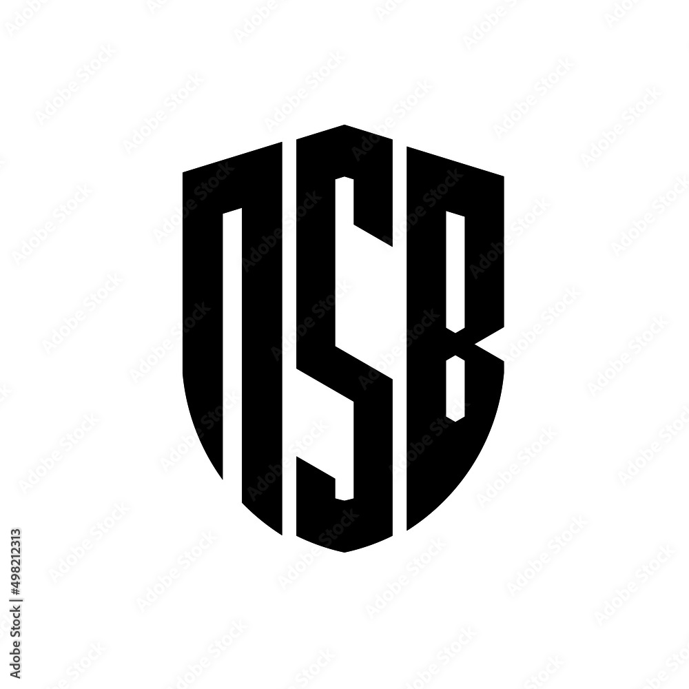 NSB letter logo design. NSB modern letter logo with black background ...