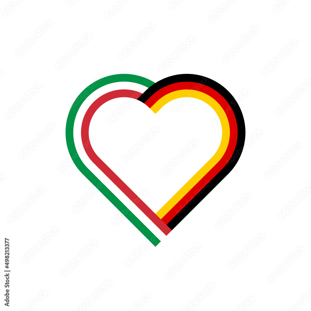 heart ribbon icon of italy and germany flags. vector illustration ...