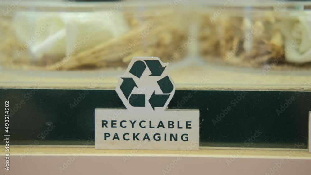 A sign of recyclable packaging, a symbol of nature conservation and ...