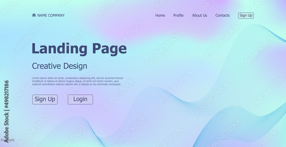 Gradient light web template landing page digital website landing page ...