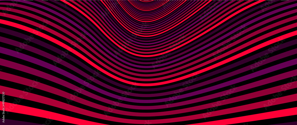 Psychedelic red colored optical illusion lines vector insane art ...