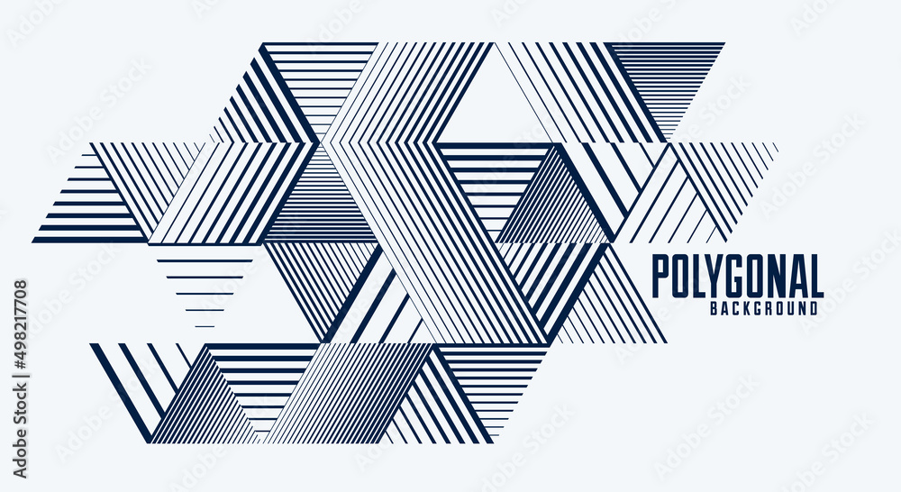 Polygonal low poly vector abstract design, artistic retro style ...