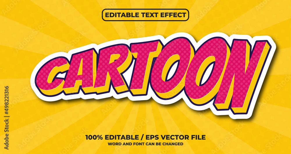 Cartoon text effect style Stock Vector | Adobe Stock