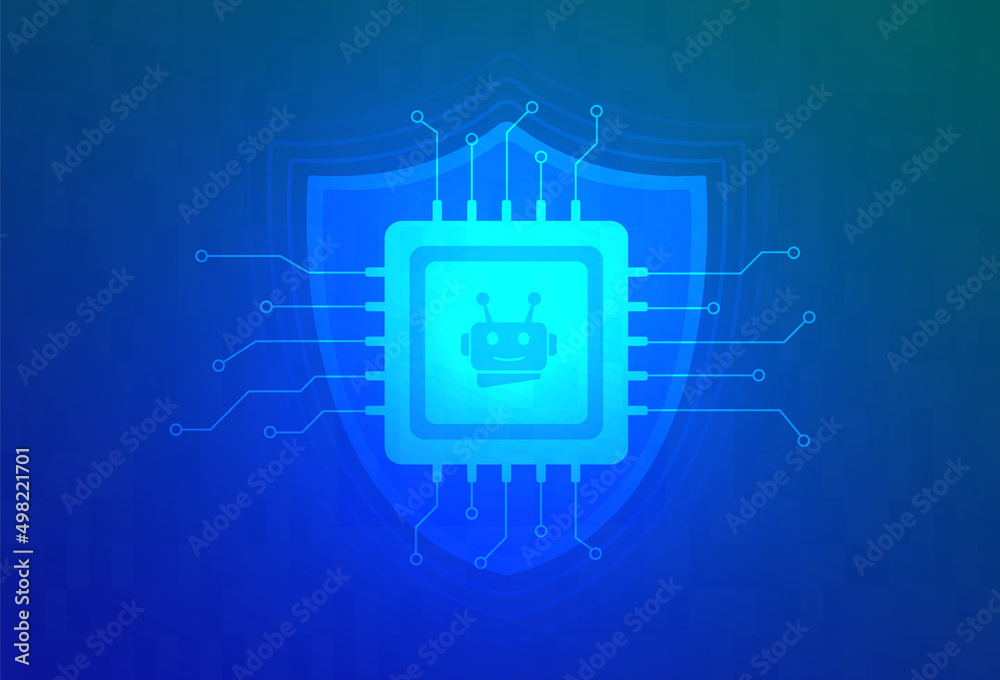 Artificial Intelligence AI for Cybersecurity concept. Machine learning ...