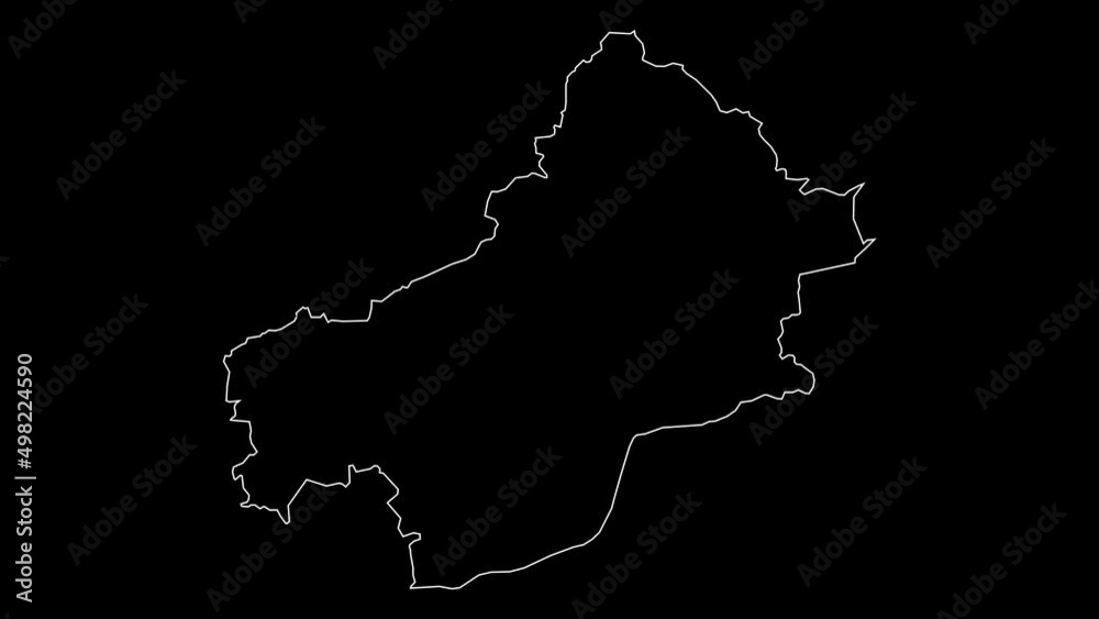Draa-Tafilalet region map of Morocco outline animation Stock Video ...