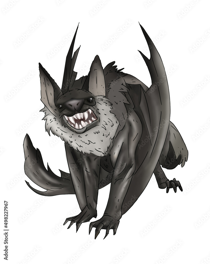 Angry bat illustration Stock Illustration | Adobe Stock