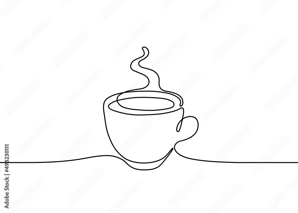 Steaming Cup Of Coffee Drawing