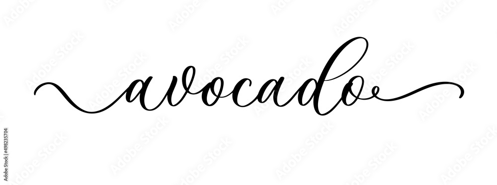 Avocado calligraphy Handwritten inscription. Avocado logo lettering ...