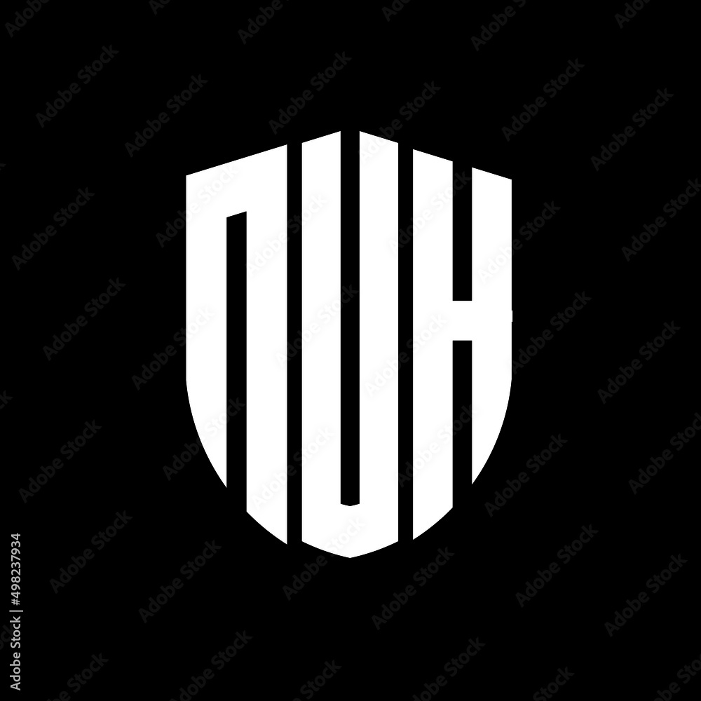 NUH letter logo design. NUH modern letter logo with black background ...
