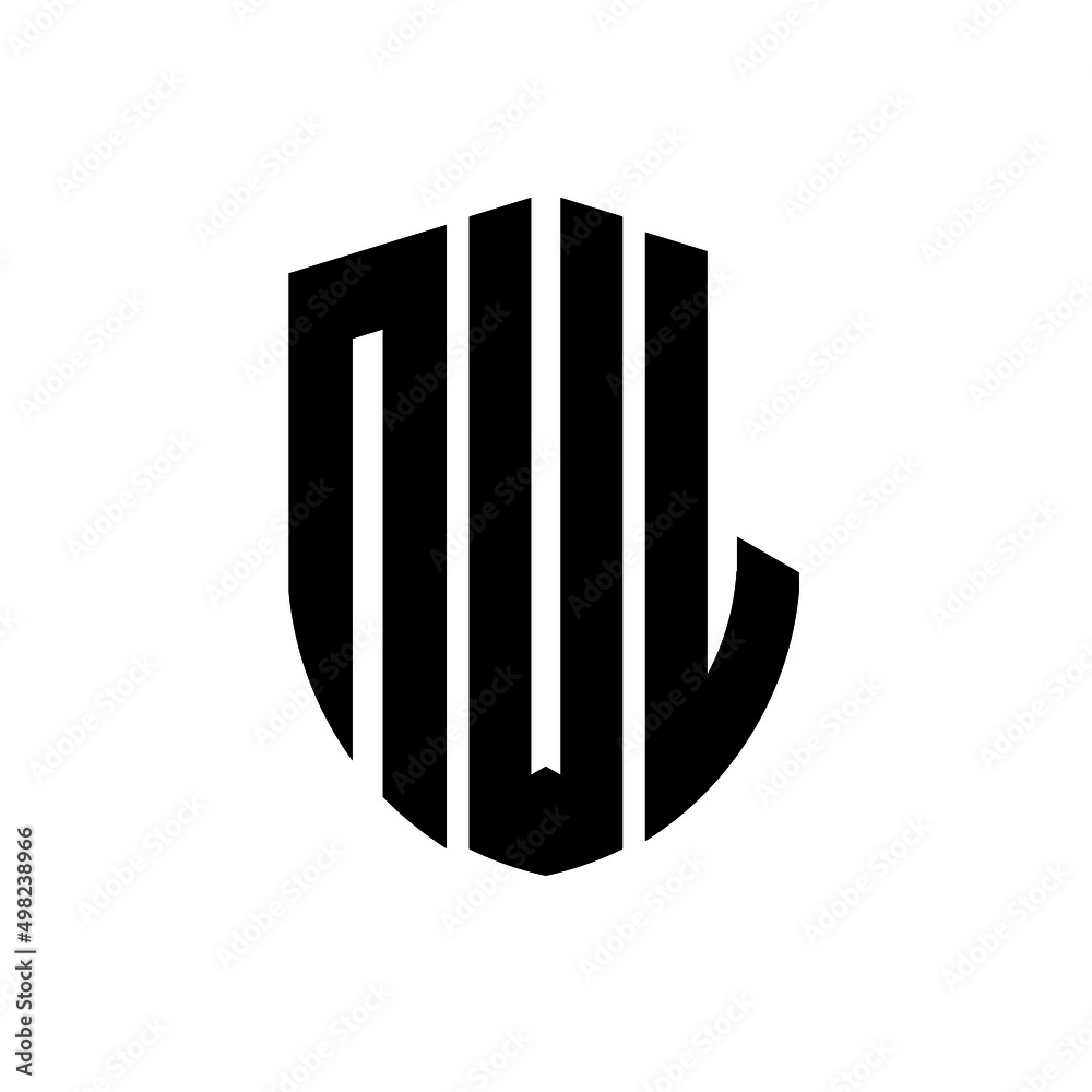 NWL letter logo design. NWL modern letter logo with black background ...