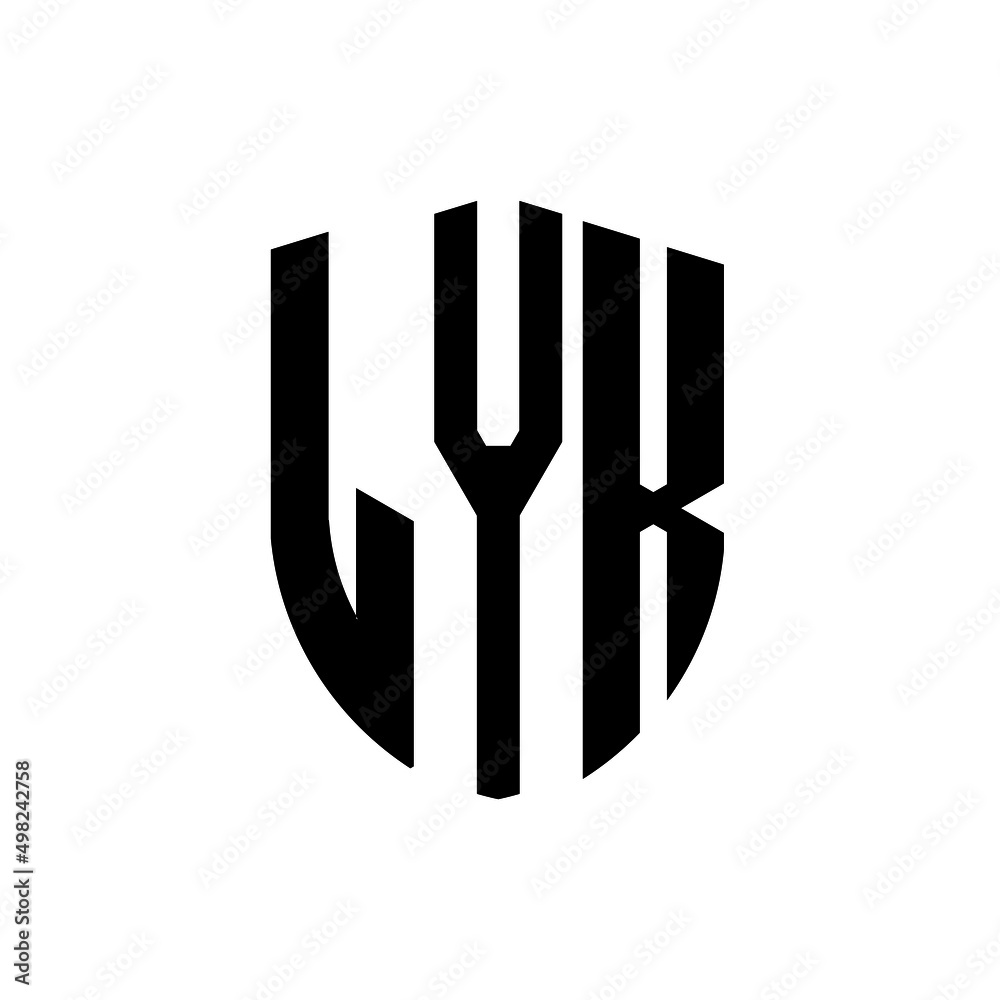 LYK letter logo design. LYK modern letter logo with black background ...