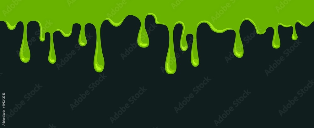 Slime dripping background. Green sticky texture, liquid blobs of poison ...