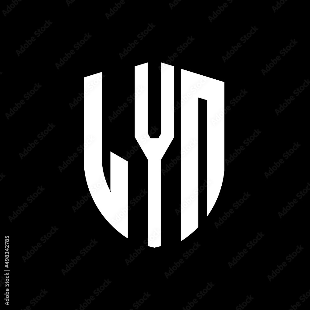LYN letter logo design. LYN modern letter logo with black background ...