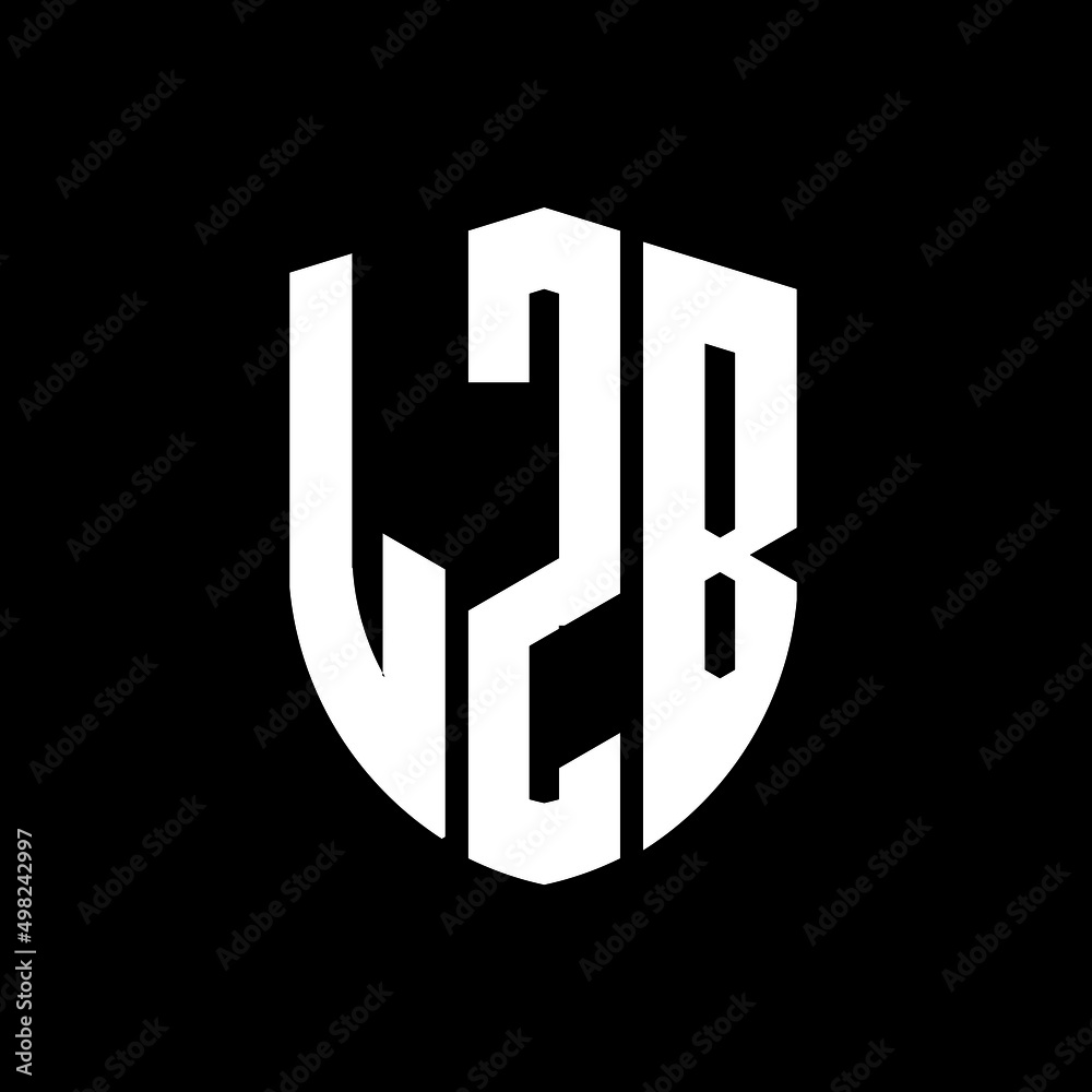 LZB letter logo design. LZB modern letter logo with black background ...