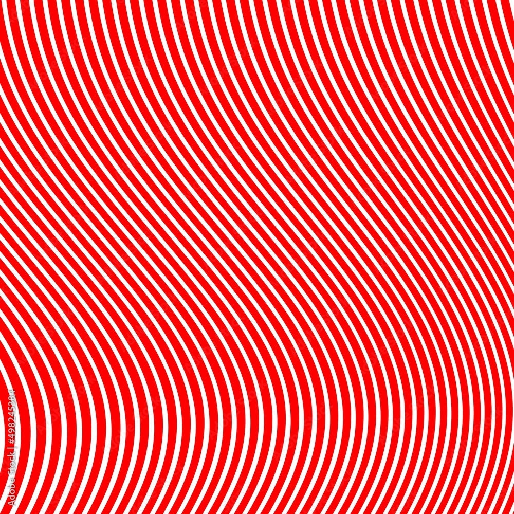 Abstract Red and White Geometric Pattern with Waves. Striped Structural ...