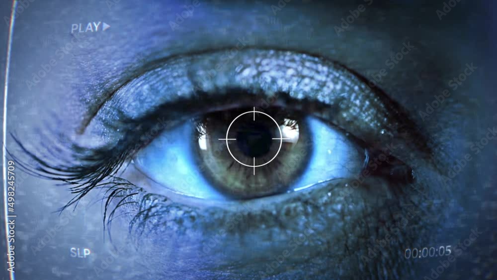 4K Target HUD Circle User interface tech Digital Eye Loop background ...