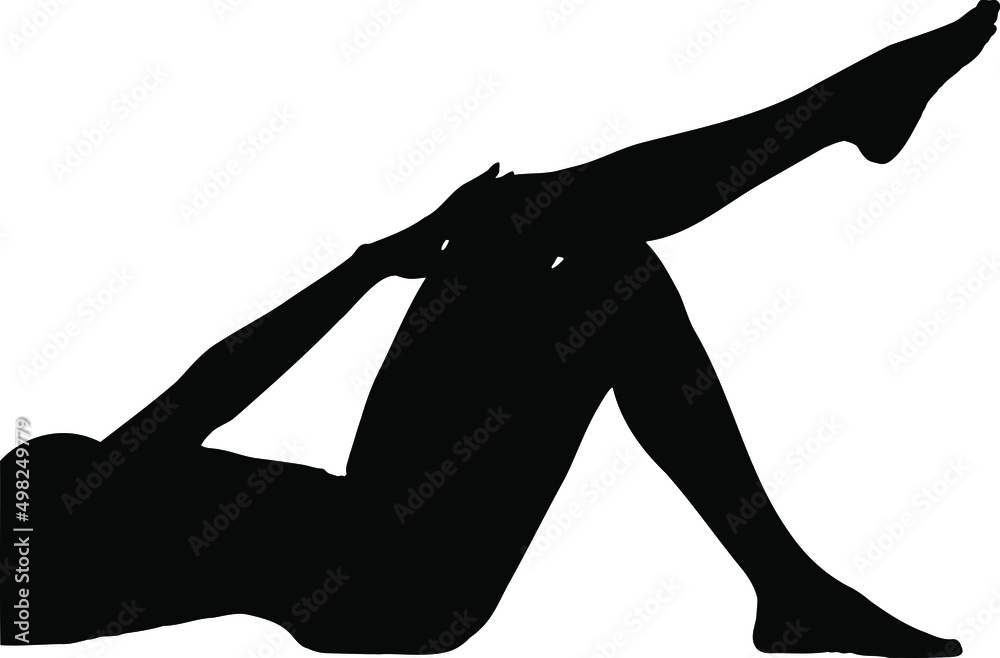 Sexy Woman Lay Down On Ground Vector Silhouette Laying Female