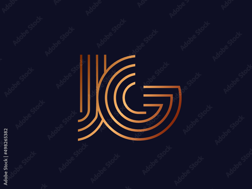 JG monogram logo.Uppercase letter j, letter g typographic icon ...