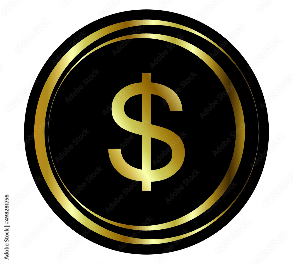 Gold coin icon. Money design. Gold dollar flat symbol. Vector ...