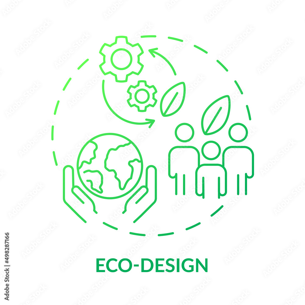 Vetor de Eco-design green gradient concept icon. Sustainable ...