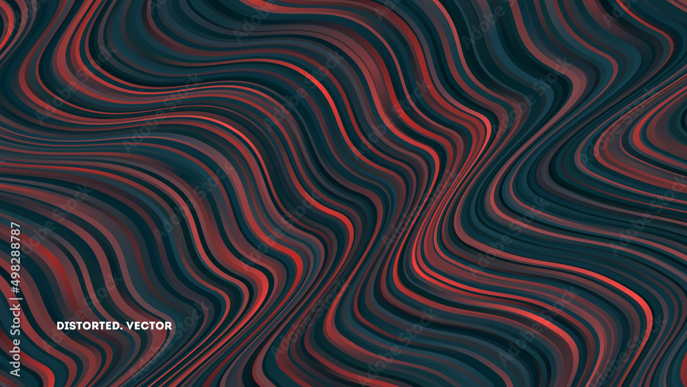 Distorted Stripes Vector Colorful Red Blue Gradient Abstract Background ...