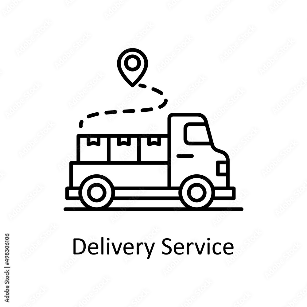 Supply Process vector Outline Icon Design illustration. Logistics And ...