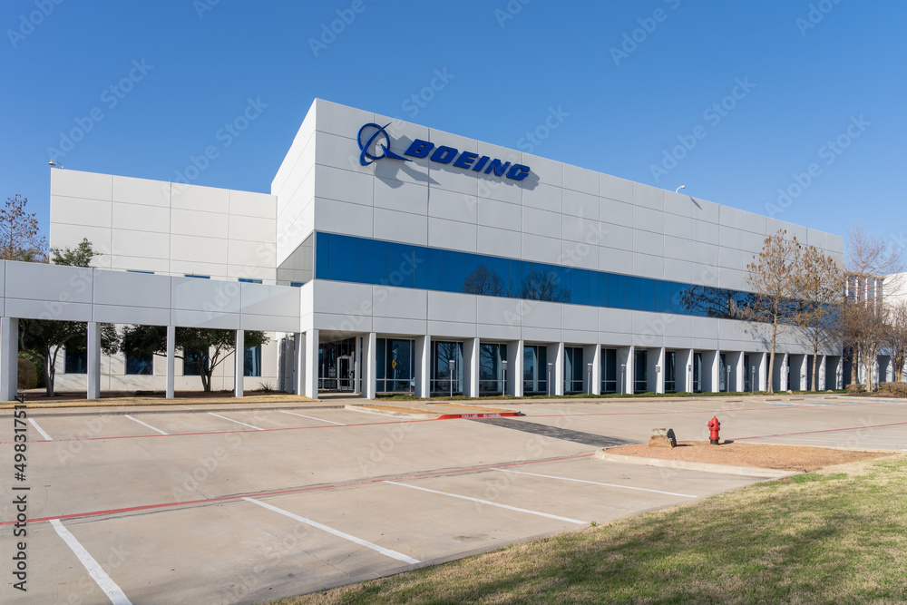 Irving, Texas, USA - March 20, 2022: Boeing company’s office building ...