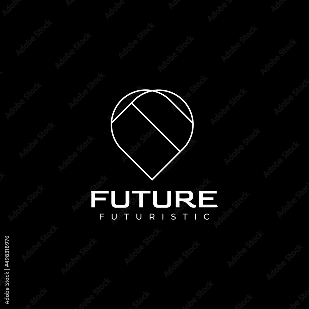 abstract future line tech logo design Stock Vector | Adobe Stock