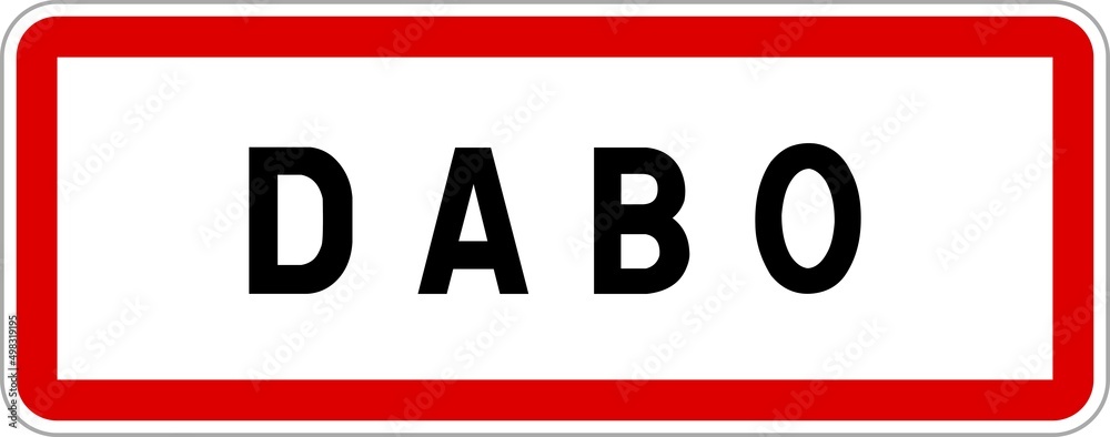 Panneau entrée ville agglomération Dabo / Town entrance sign Dabo Stock ...