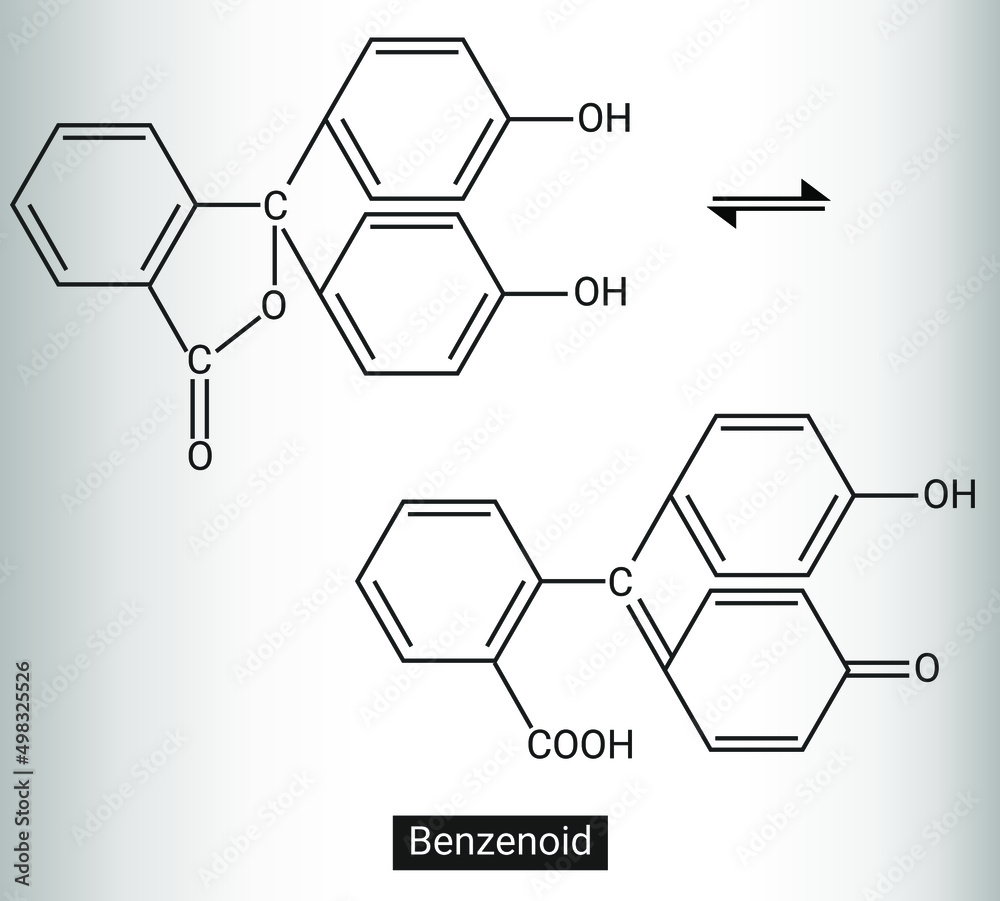 Benzenoid and quinonoid forms of phenolphthalein Stock Vector | Adobe Stock