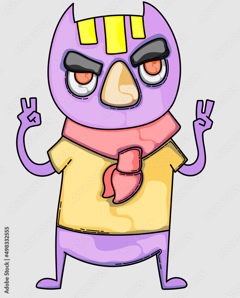 cartoon monster with big nose and bandana tied around his neck Stock ...