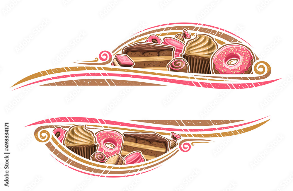 Vector border for Sweet Shop with copyspace for text, decorative sign ...