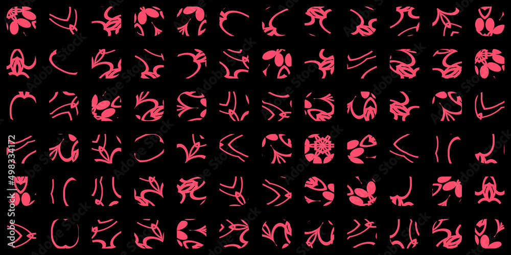 Computer generated alien hieroglyphs symbols isolated on black ...