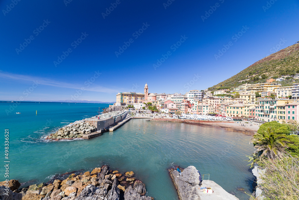 Nervi, Italy - April 10, 2022: seaside landscape on the Passeggiata di ...