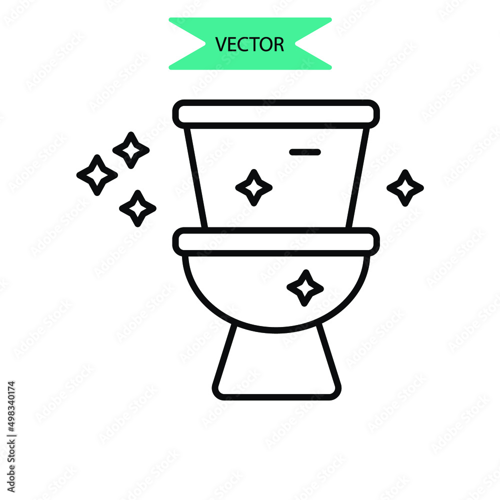 toilet hygiene icons symbol vector elements for infographic web Stock ...