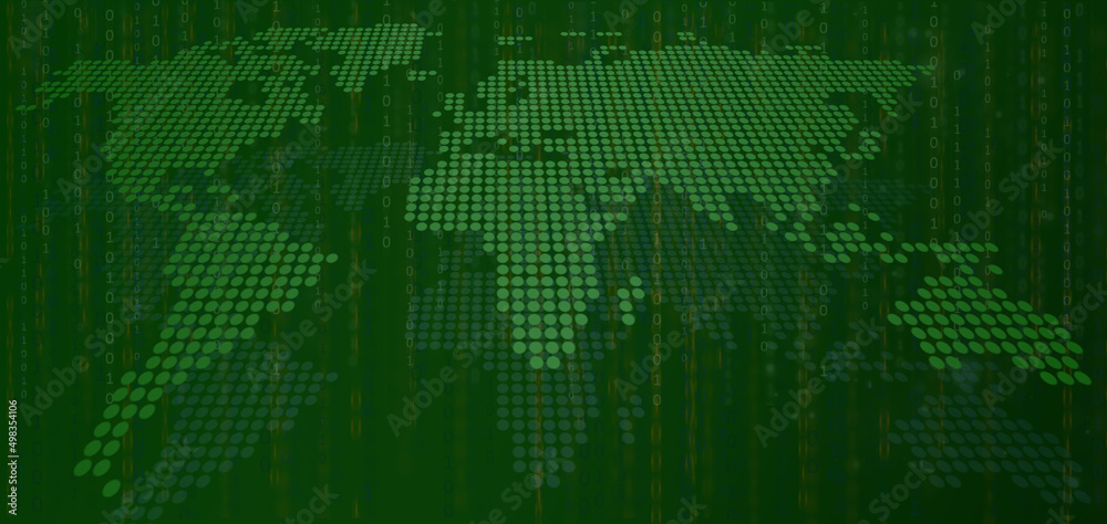 Mapa mundial en color verde ilustração do Stock | Adobe Stock