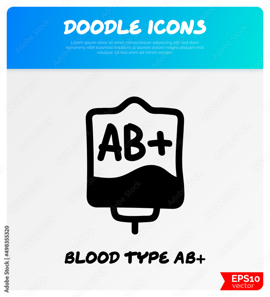 Blood bag with plasma. Doodle thin line icon. Blood donation. Blood ...