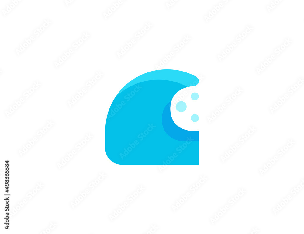 Water Wave vector flat emoticon. Isolated Ocean Wave illustration ...