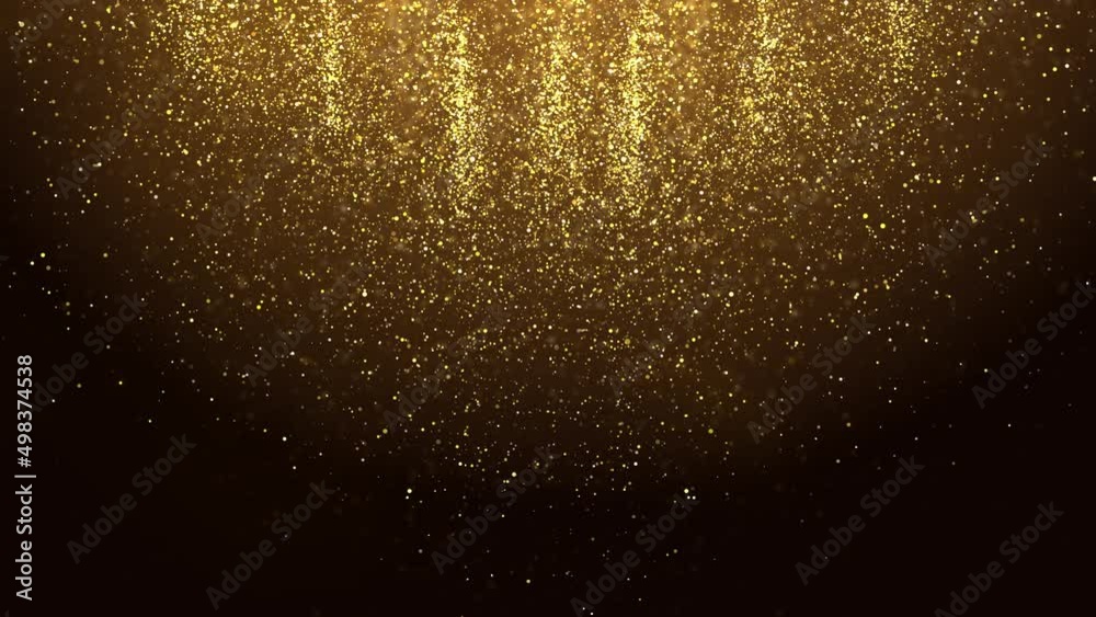abstract Golden shiny particles falling down. Winner screen Loop award ...