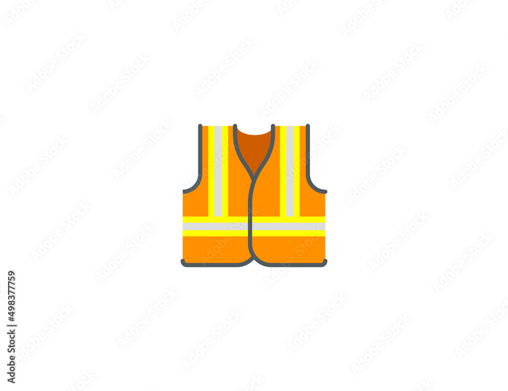 Safety Vest vector flat emoticon. Isolated Safety Vest illustration ...