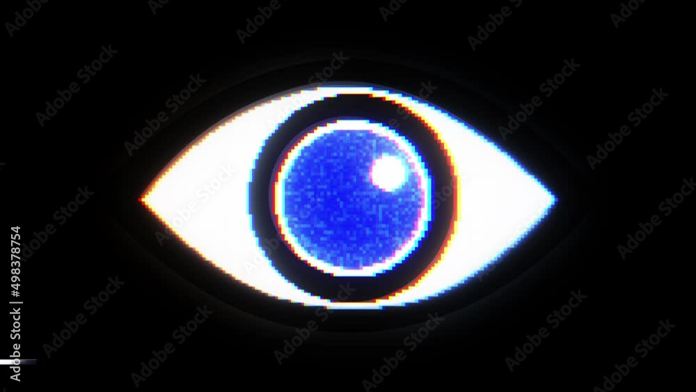 4k Hud Glitch Cyber eye Futuristic techno background Animation. Code ...