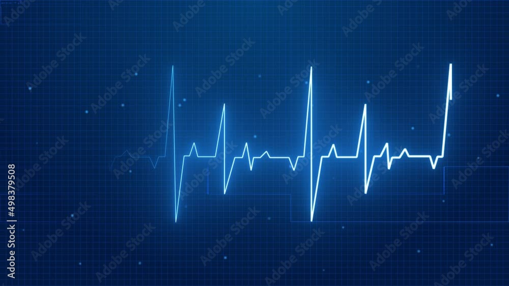 4k animation of a health technology background glowing sine wave of ...
