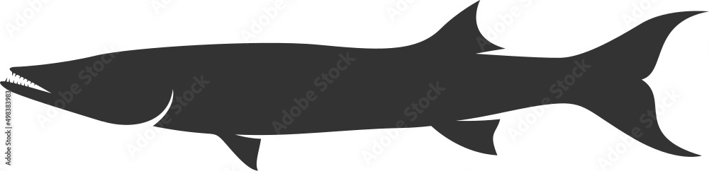 Barracuda Silhouette. Isolated Vector Animal Template for Logo Company ...